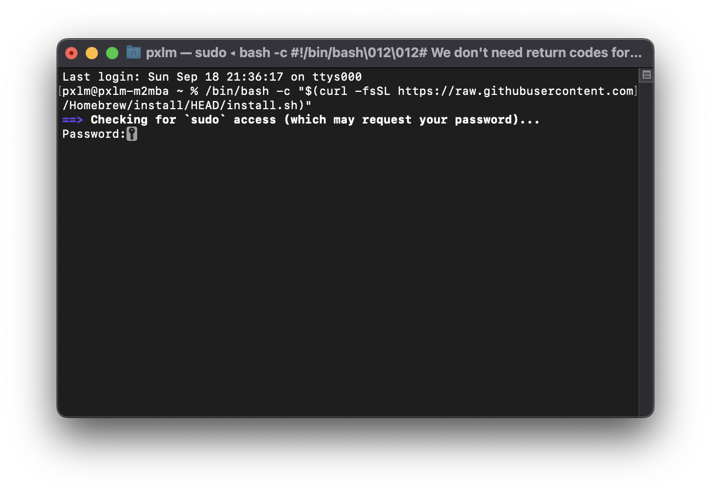 Homebrewのインストール方法 - Scrapse